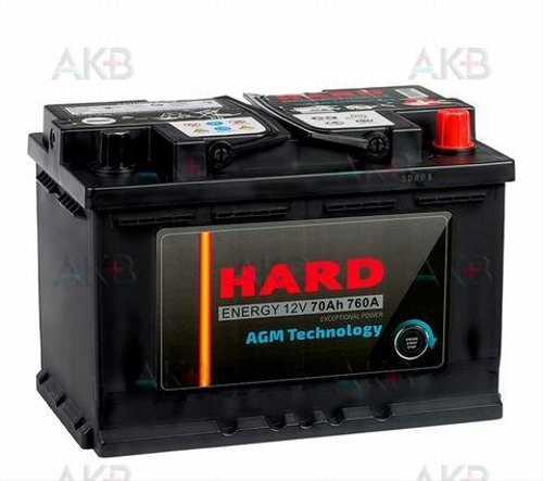 Аккумулятор автомобильный hard AGM 70Ah 760A (278x