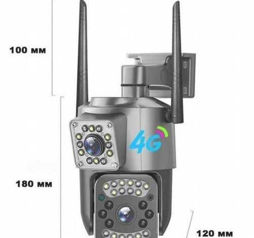 Камера видеонаблюдения с сим картой 4g 2 объектива