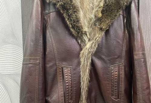 Кожаная куртка зимняя с мехом мужская