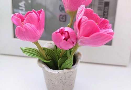 Мини-композиция Тюльпаны в вазочке
