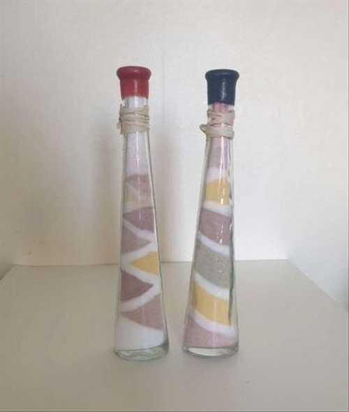 Бутылки декоративные с цветным песком