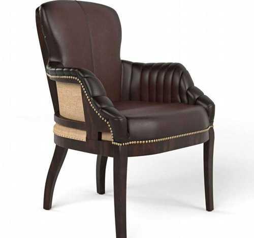 Кресло-стул с кожаной обивкой