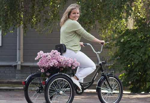 3-хколесный велосипед с широким сиденьем со спинко