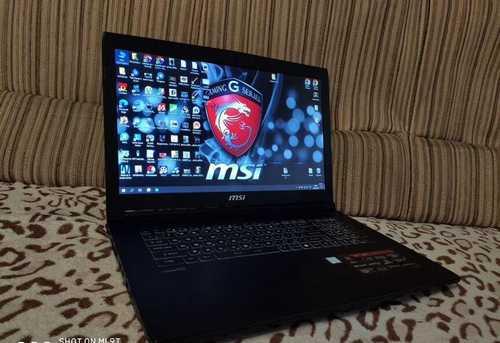 Игровой ноутбук 17.3 MSI GL72 7QF. i7 7700hq
