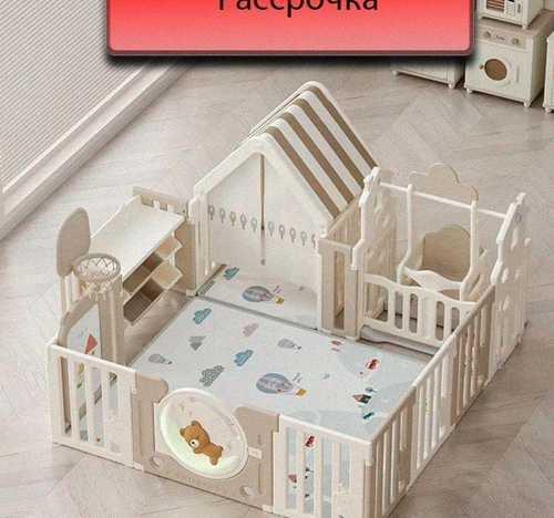 Манеж unix Kids DeLuxe House&Storage Camel 180