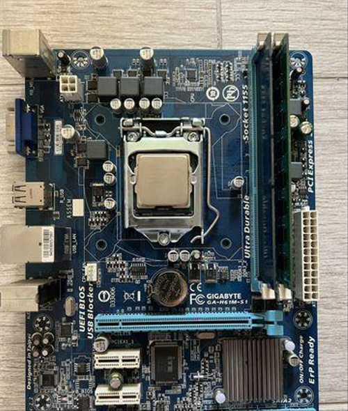 GA-H61M-S1 + Pentium 2020 + 4 Gb DDR3