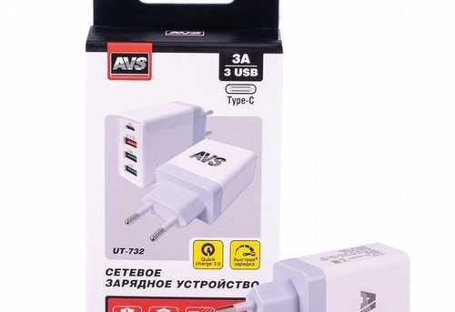 USB сетевое зарядное устройство AVS 4 порта UT-732
