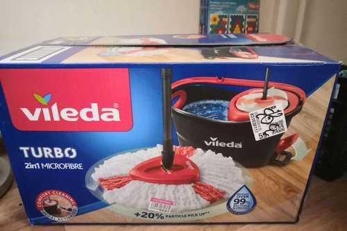 Швабра Vileda Turbo + ведро с педальным отжимом
