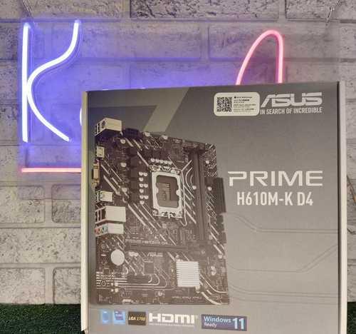 Новая asus prime H610M K D4 1700