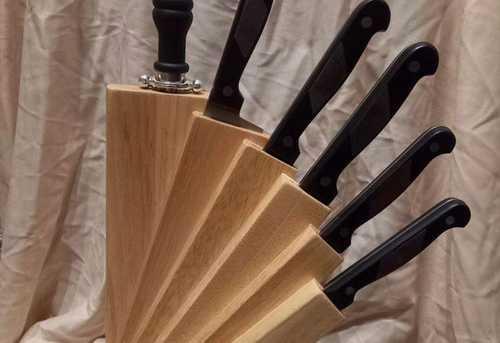 Набор кухонных ножей с деревянной подставкой