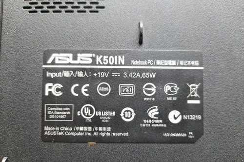 Ноутбук Asus K50IN на запчасти