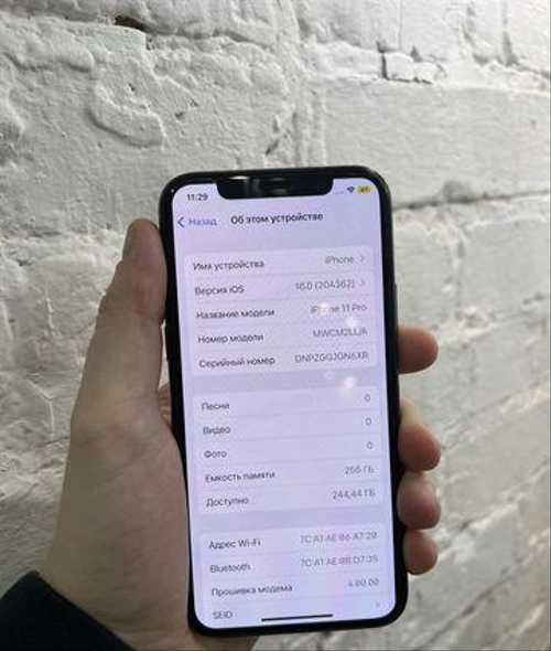 iPhone 11 pro 256 grey акб 100