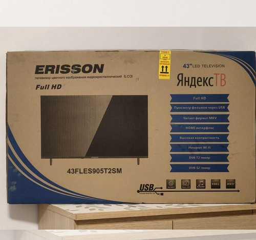 Телевизор Erisson 43fles905T2SM full HD.Доставлю