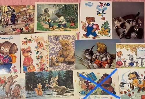 Советские поздравительные открытки.Батики