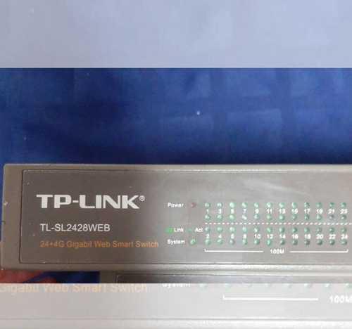 Свич Tp-link TL-SL2428WEB 24*100Мбит 2*SFP бу