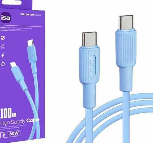 Кабель ISA USB Type-C 60W 1м синий