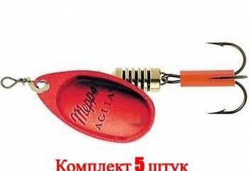 Вертушка Mepps aglia platinum,4,Red/silver,5шт