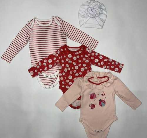 Боди для девочки Mothercare комплектом 3 штуки