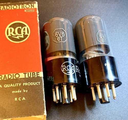 RCA 6V6GT Радиолампа США пара NOS новые USA new