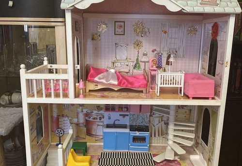 Большой домик кукольный доя барби с мебелью