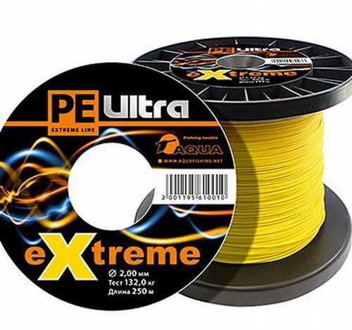 Шнур aqua PE ultra extreme 2,00 mm желтый 250 m