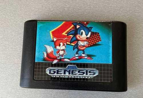 Картридж sega sonic the hedgehog 2 genesis