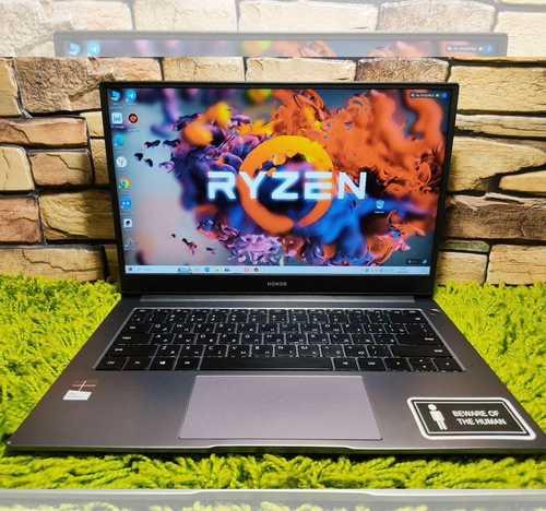 Мощнейший 14"iPS стальной Honor Ryzen 5 8Gb NVMe