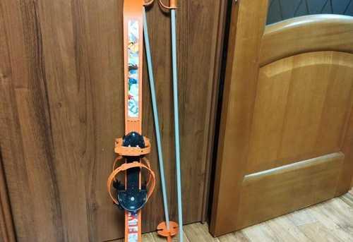 Беговые лыжи детские 100 см с палками