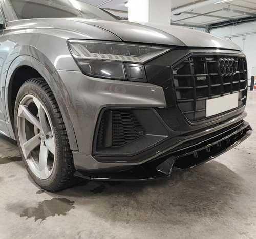 Губа переднего бампера Audi Q8 18  для S-line