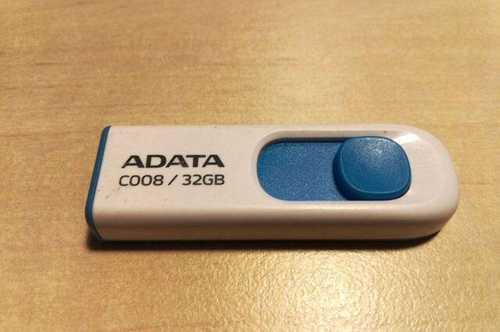 Флешка USB 32Gb (USB 2.0) A-Data C008 white/blue