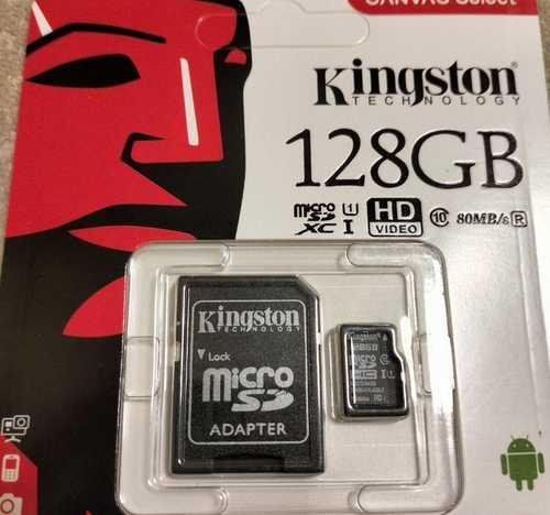 Карта памяти microsd 128 гб Kingston