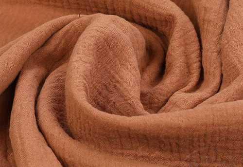Ткань Муслин Премиум однотонный пыльно - ореховый