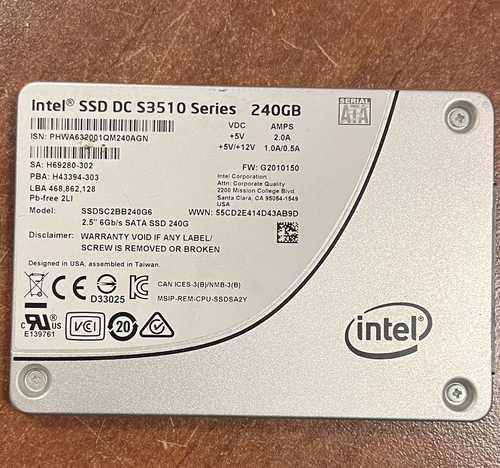 Накопитель Intel SSD 240GB DC S3510