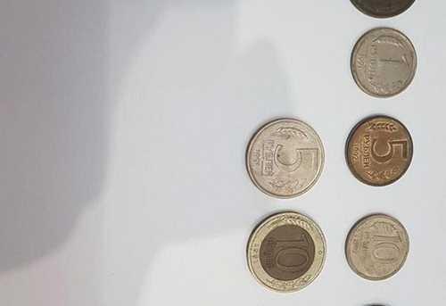 Монеты номиналом 50, 10, 5, 1 рубль, 5 копеек, 3 к