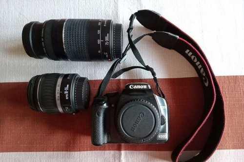 Фотоаппарат Canon eos 450d с комплектом объективов