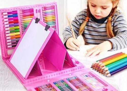 Чемодан творчества 208 пр. с мольбертом / Розовый