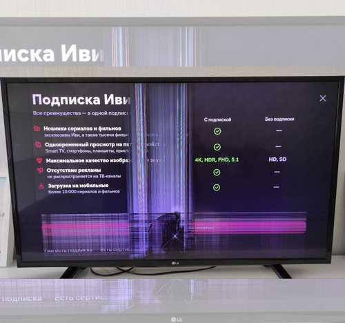 Телевизор LG 43uh603v SMART TV на запчасти