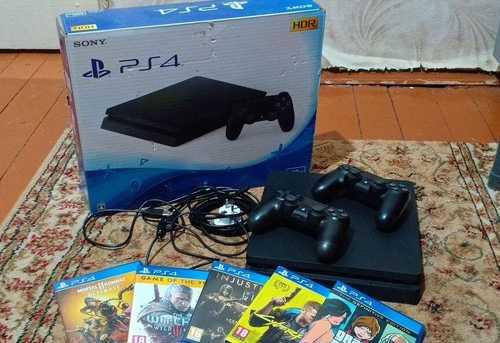 Sony playstation 4 slim 500gb + игры