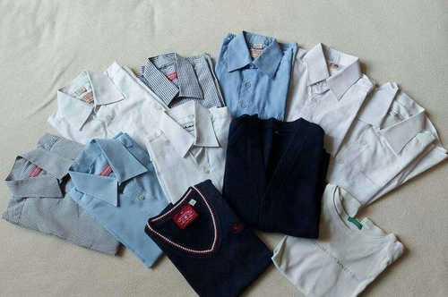 Кардиган, жилет и рубашки для школы р.128