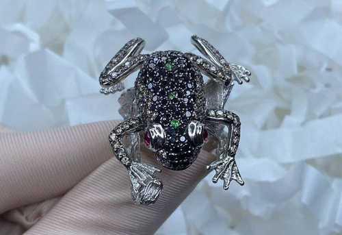 Золотое кольцо с бриллиантами и турмалинами