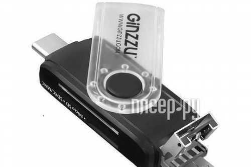 Карт-ридер Ginzzu OTG USB Type-C/microusb/USB2