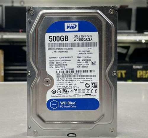 Жесткий диск WD Blue, 500Gb, HDD, SATA III, 3.5"