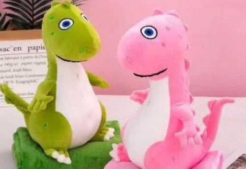 Мягкая игрушка Дракон-динозавр с пледом 65 см