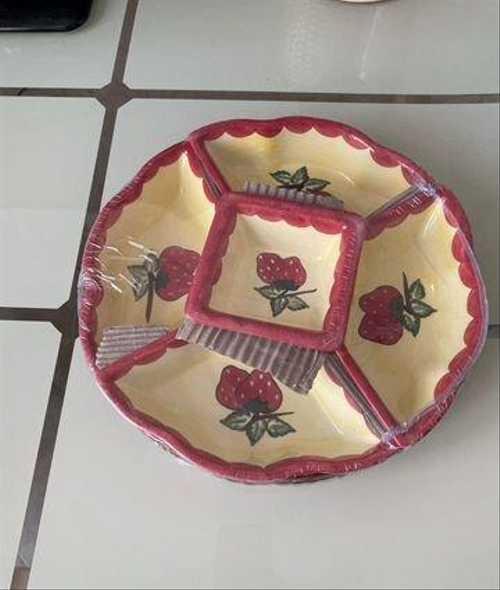 Менажница керамическая с корзиной тарелка для орех