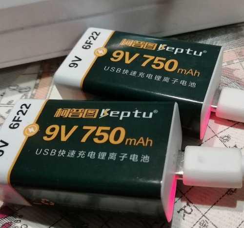 Крона аккумуляторная 9V 750mah / 2 - шт