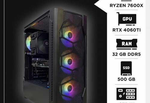 Игровой пк RTX 4060Ti / Ryzen 5 7600X / DDR5 32GB