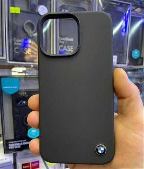 Чехол черный Silicone Case BMW iPhone 14 Pro Max