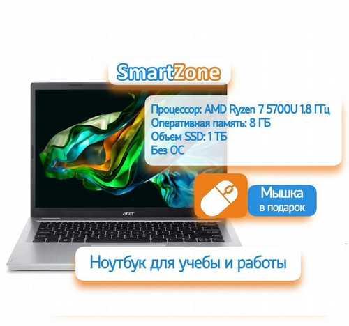 Ноутбук Acer Aspire 3 A314-42P-R7LU R7/8/1024/DOS