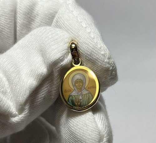 Нательная икона Матрона московская золото 585