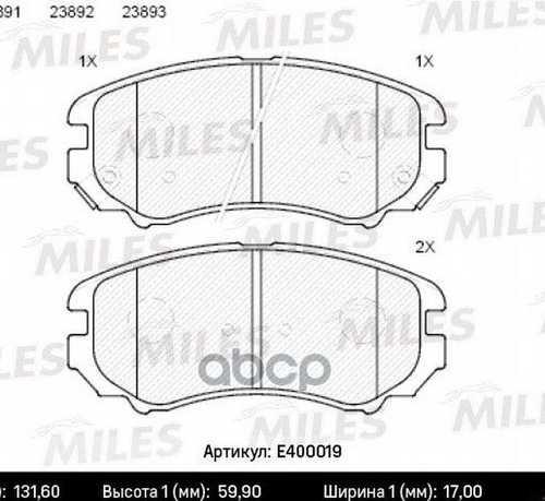 Колодки тормозные дисковые E400019 Miles